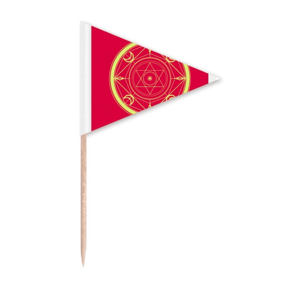 Star Moon Diagonal Array Toothpick Triangle Cupcake Toppers Flag ...