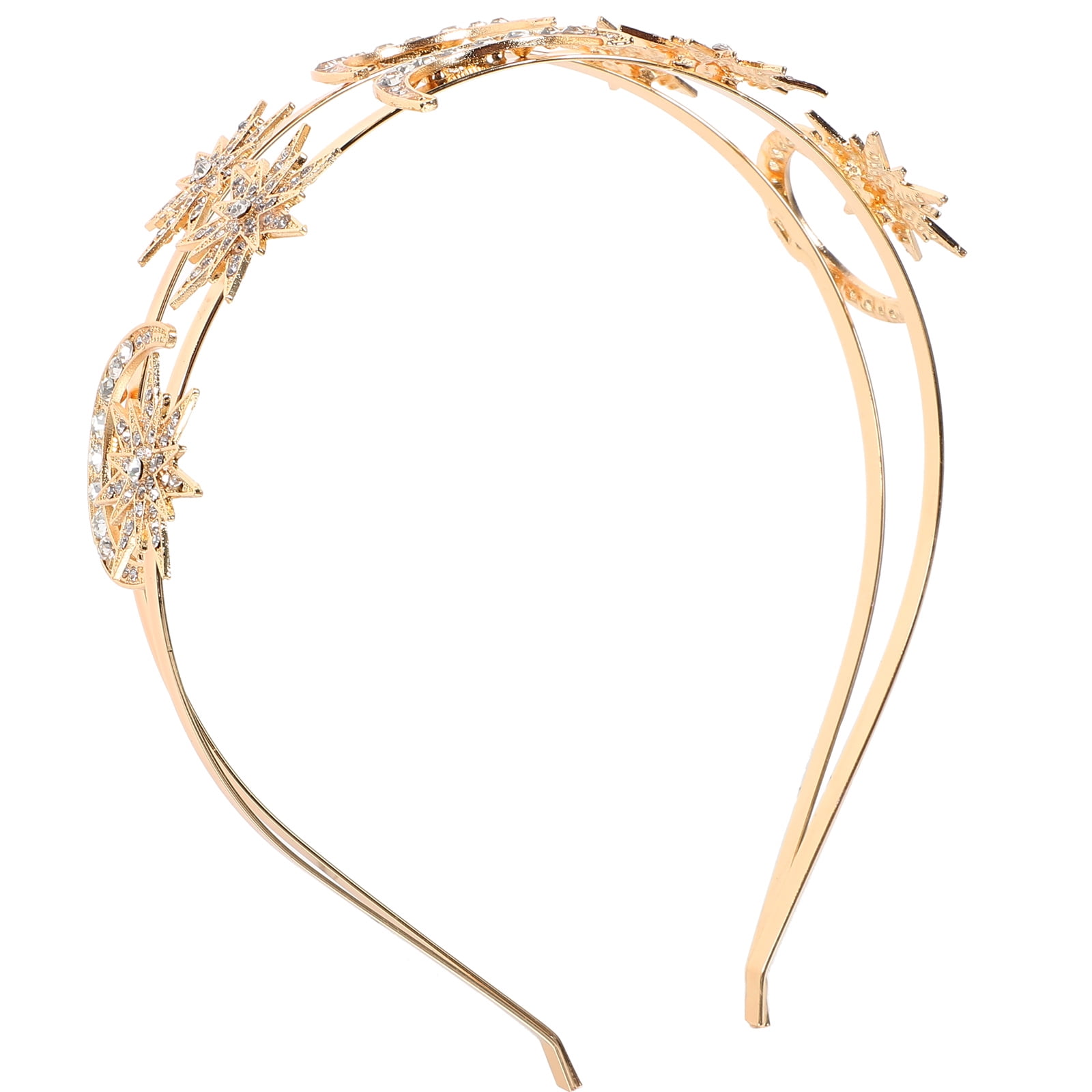 Star Moon Headband Crown Fairy Crowns for Women Miss Bride Pageant ...