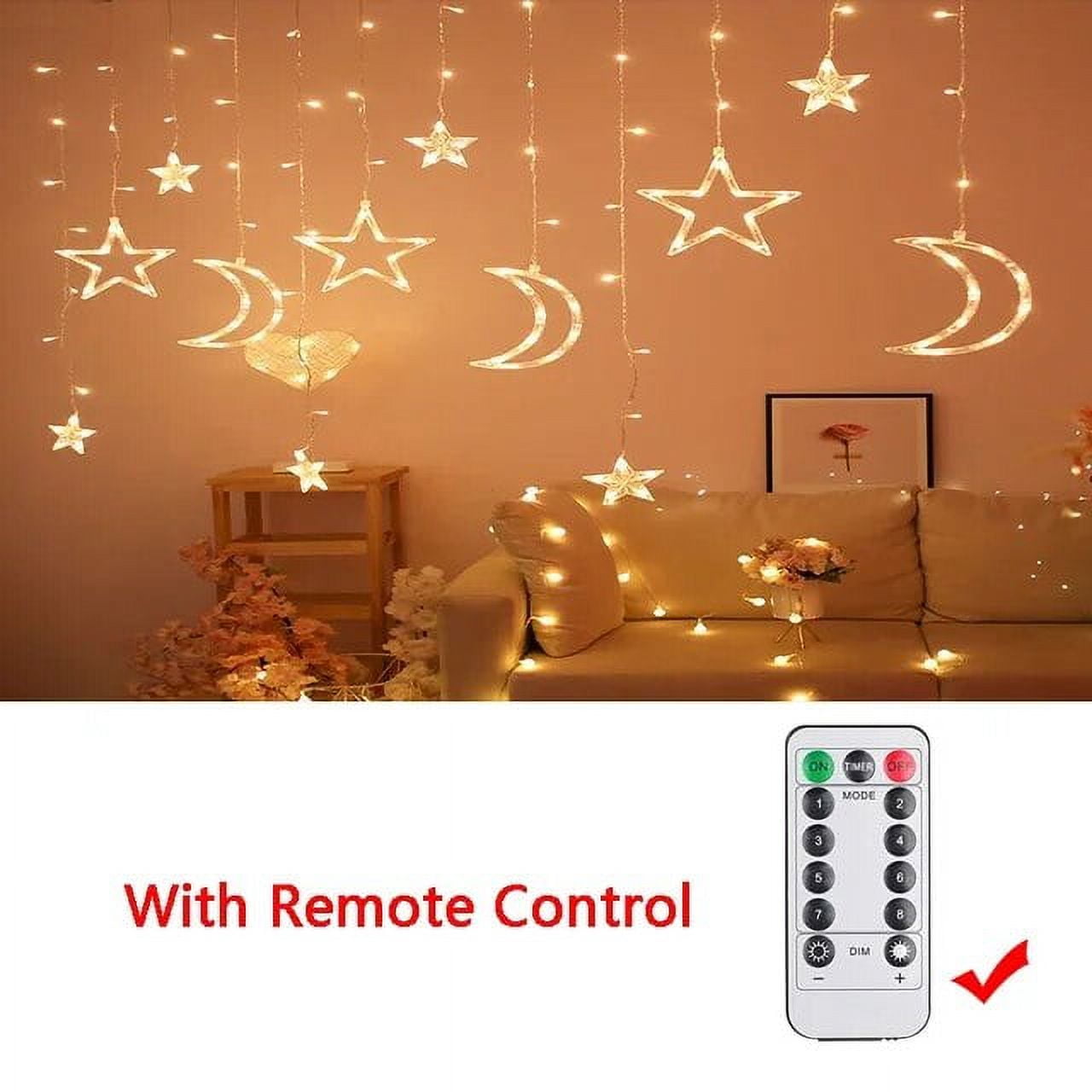 Star Moon Led Curtain Garland String Light EID Mubarak Ramadan ...