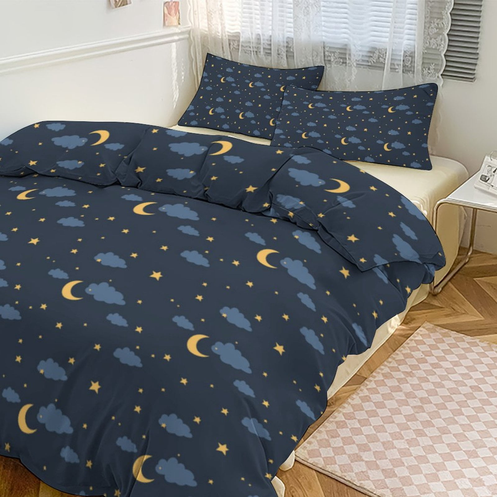 Star Moon Pattern 3D Duvet Cover Set Quilt Cover Theme of Kid Boy Girl ...