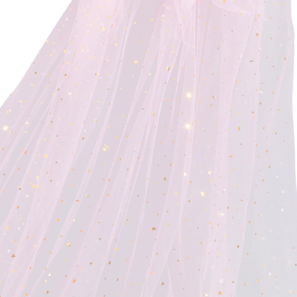 Star & Moon Pattern Nylon Mesh Fabrics for Costume Accessories Pearl ...