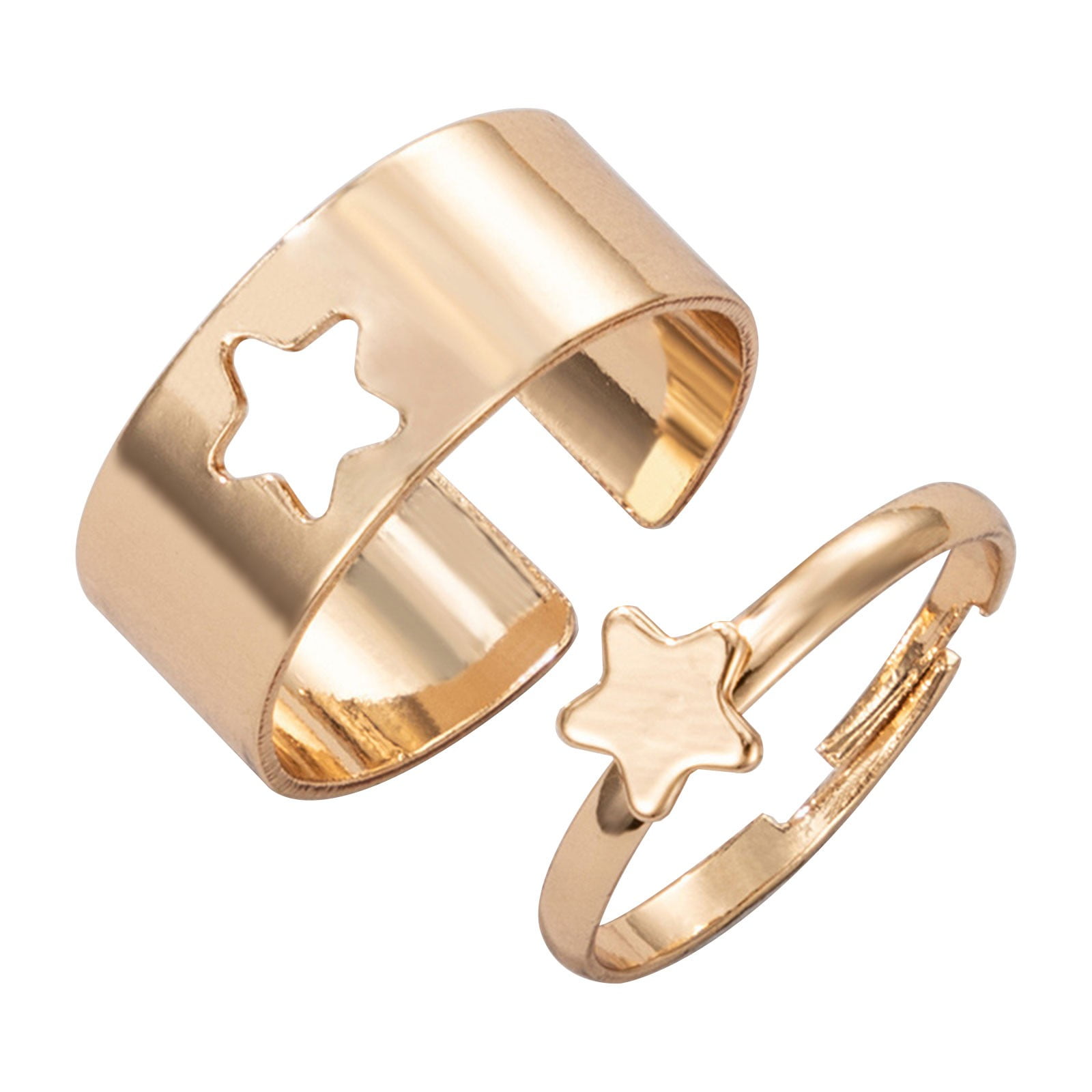 Star Moon Suit Hollow Personality Punk Couple Ring Pair Ring - Walmart.com