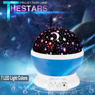 Rotating Sun, Star Moon Projector Night Light for Kids - 360 Degree Sky ...