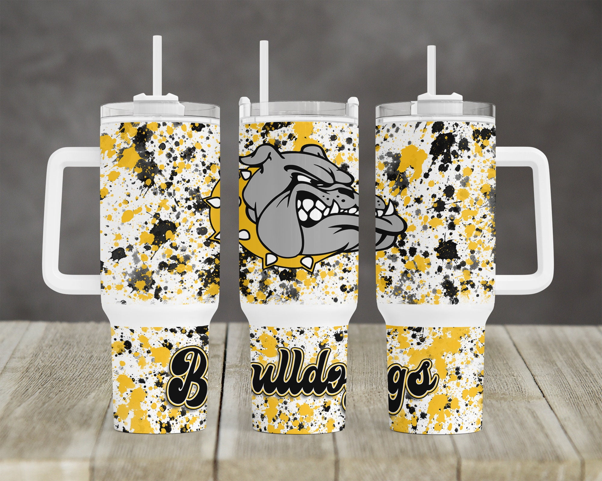 Star Mug Bulldogs Gold Black Powerwash Splatter School Bulldogs Mascot ...