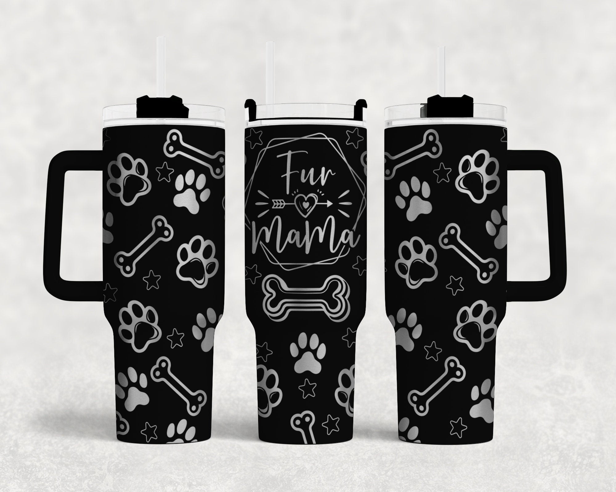Star Mug Fur Mama 40 Oz Tumbler Wrap Tumbler, Gifts For Mom Full ...