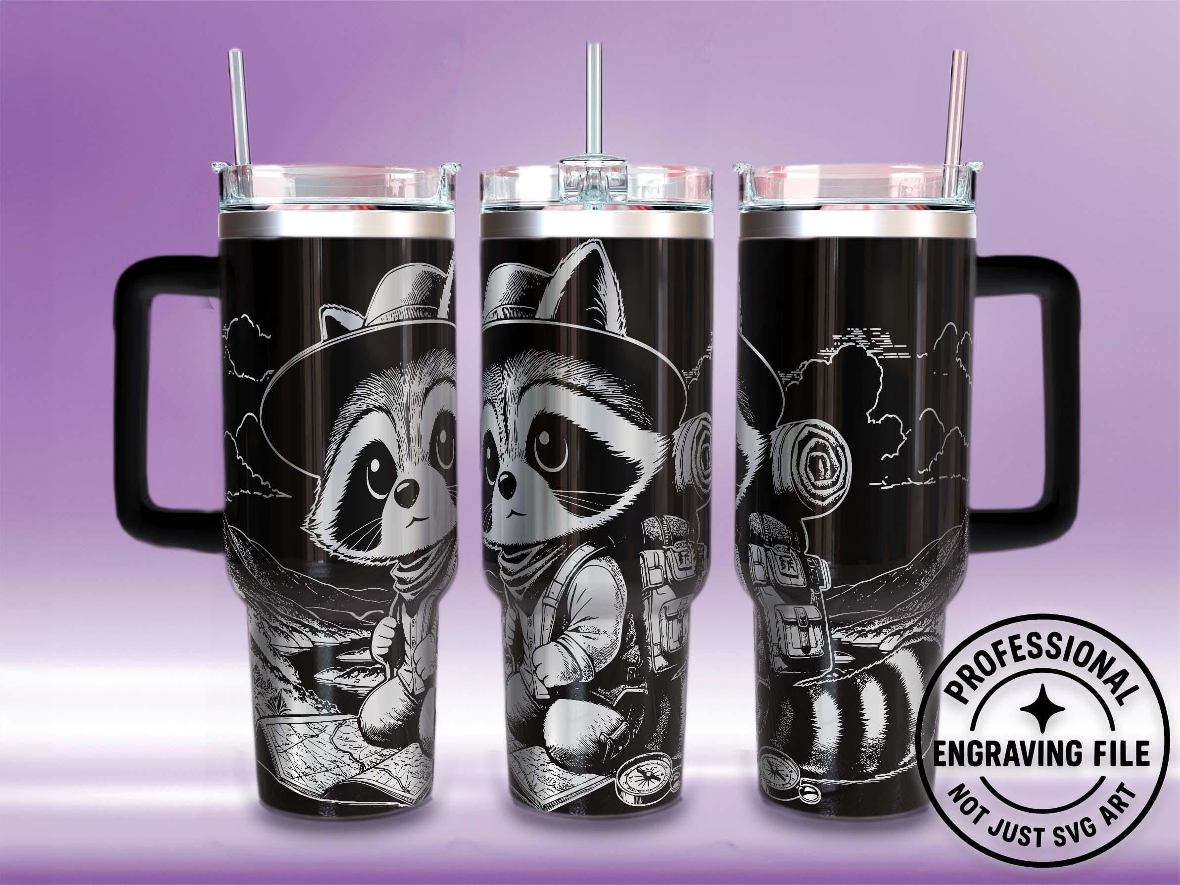 Star Mug Raccoon Traveler 40Oz Tumbler Wrap: Design - Tumbler With ...