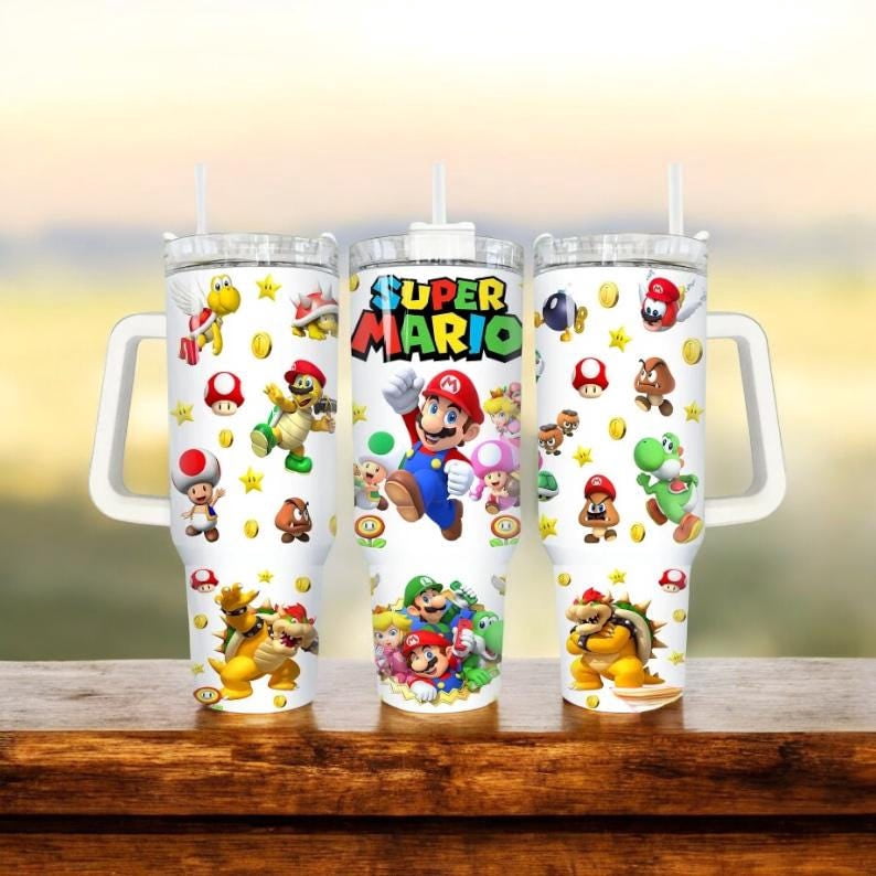 Star Mug Super Mario, Movies, Characters, Cartoon ,40Oz Tumbler ...