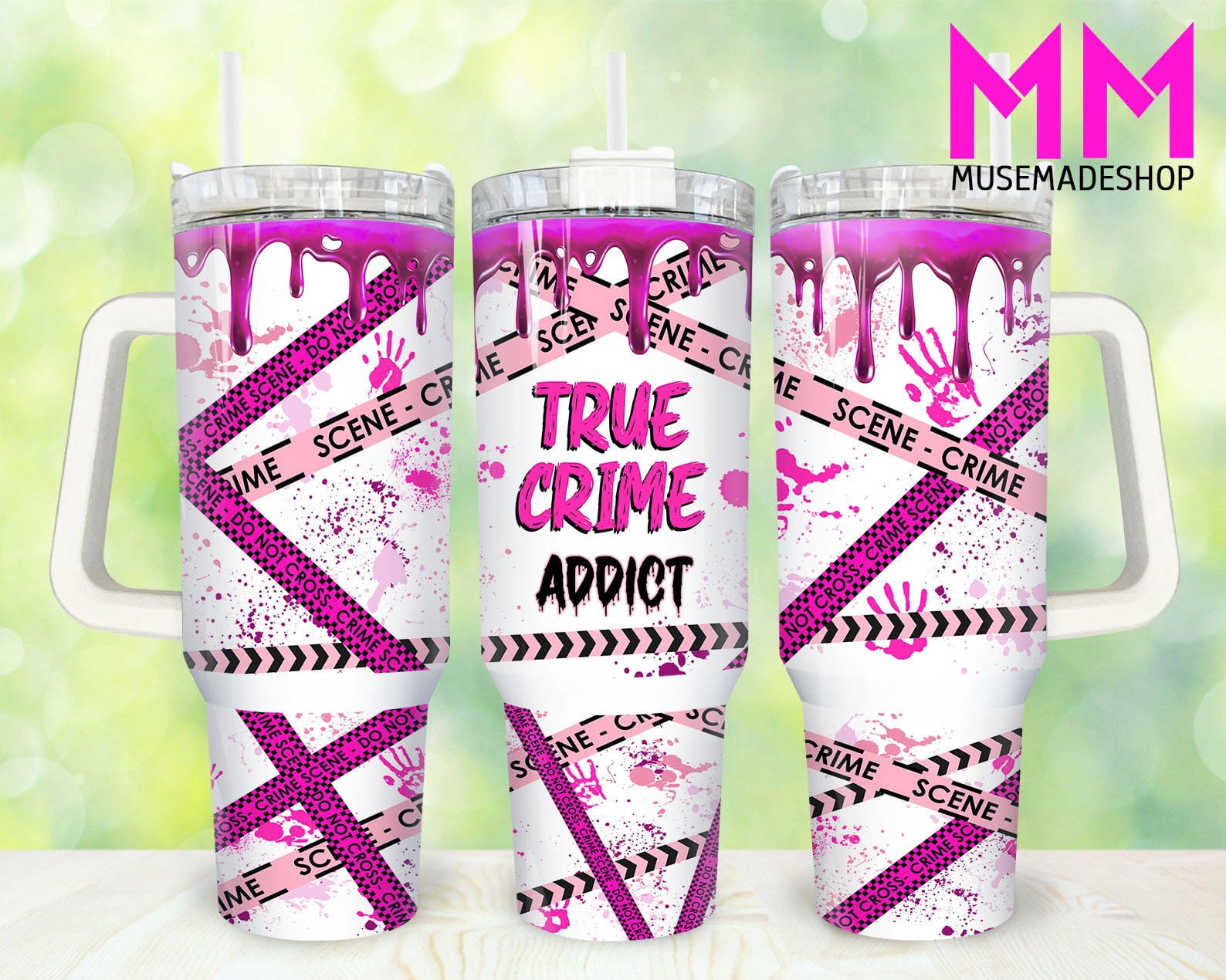 Star Mug True Crime Addict 40oz Tumbler, Pink True Crime Tumbler 40oz ...