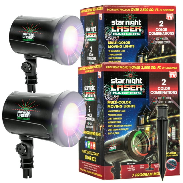 Star Night Indoor/Outdoor Christmas Projection Laser Lights with 7 ...