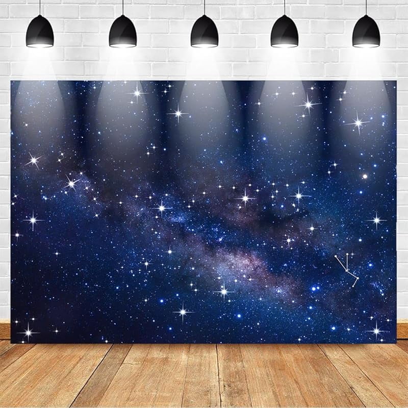 Star Night Sky Backdrop Outer Space Galaxy Birthday Background ...