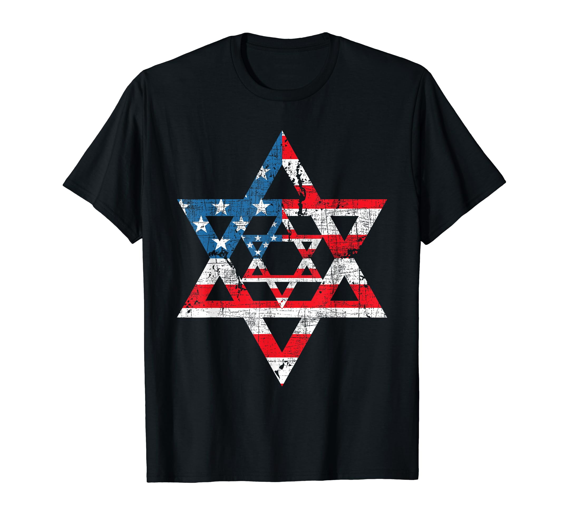 Star Of David - USA American Flag Jewish Hebrew Israelite T-Shirt ...