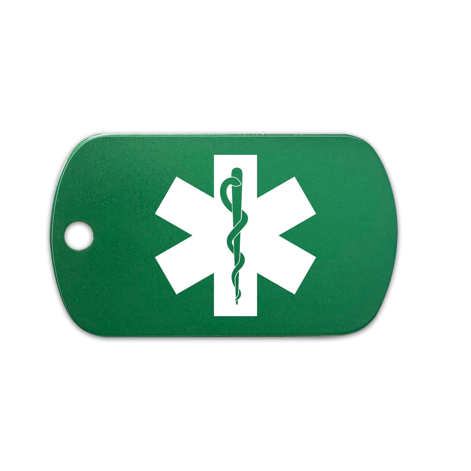 Star Of Life GI Dog Tag Aluminum Keychain emt #1 - Green - Walmart.com