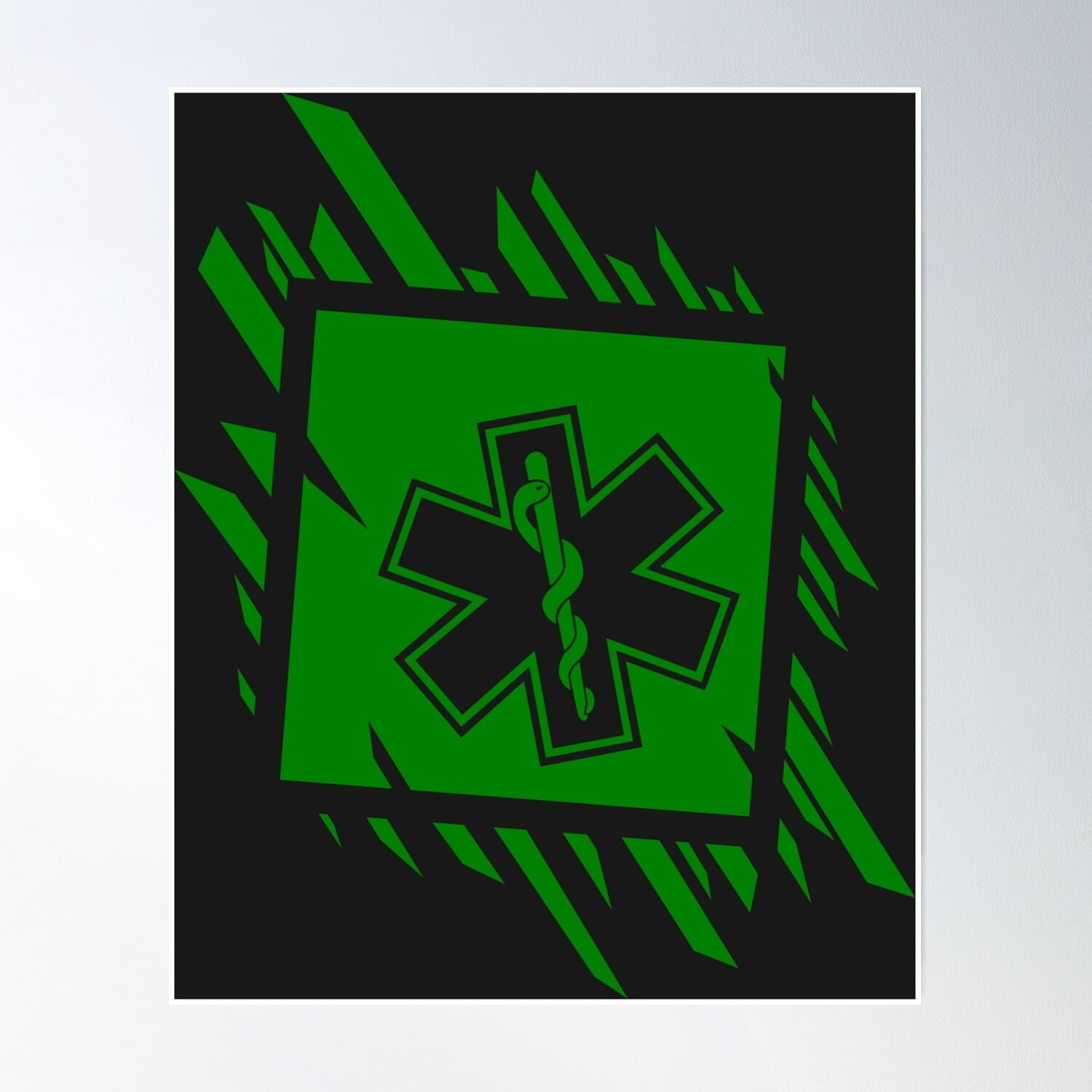 Star Of Life - Green - Emt, Emr, Ems, Paramedic, Medical Staff, Rescuer ...