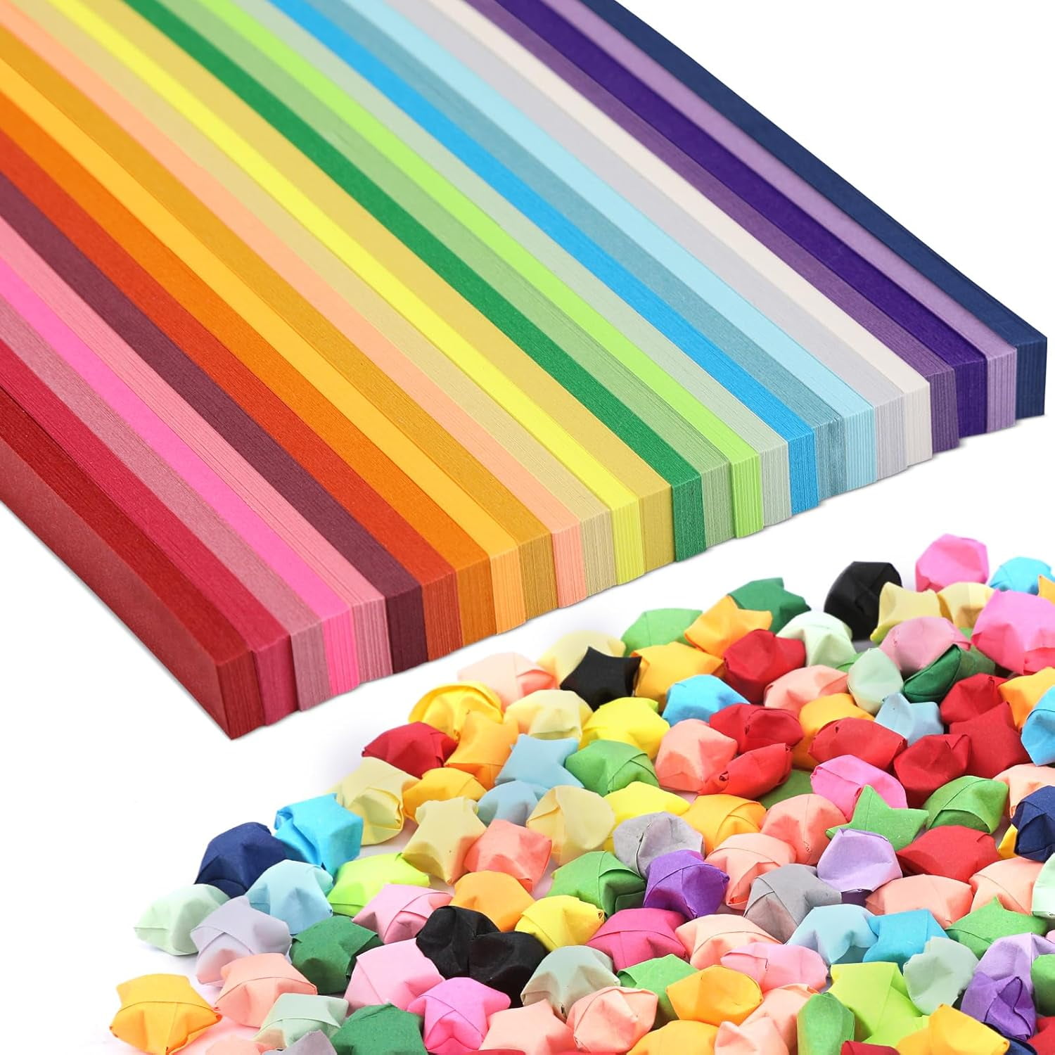 Star Origami Paper Assortment Color Star Paper Strips Double Sided ...