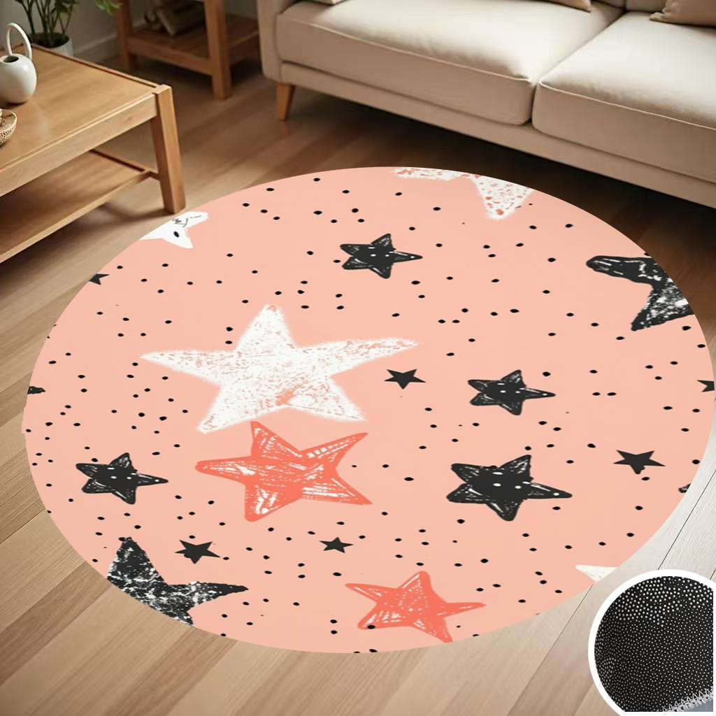 Star Pattern Round Carpet Living Room Bedroom Home Decoration Coffee ...