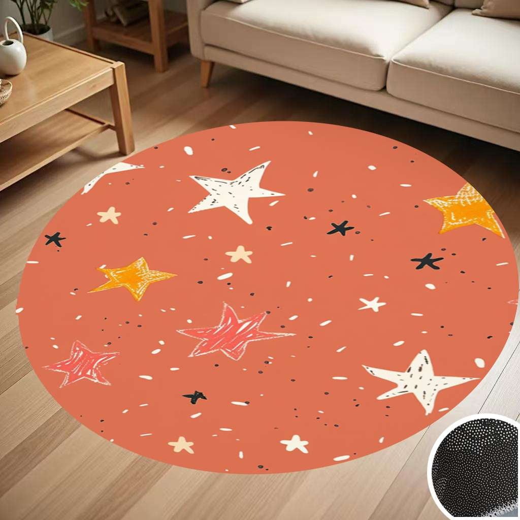 Star Pattern Round Carpet Living Room Bedroom Home Decoration Coffee ...