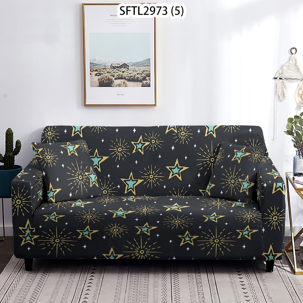 Star Pattern Sofa Seat Cover Slip-Resistant Strech Cover L-Shape Couch ...