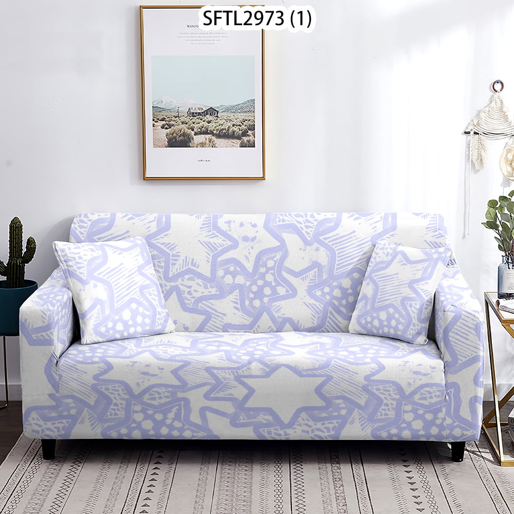 Star Pattern Sofa Seat Cover Slip-Resistant Strech Cover L-Shape Couch ...