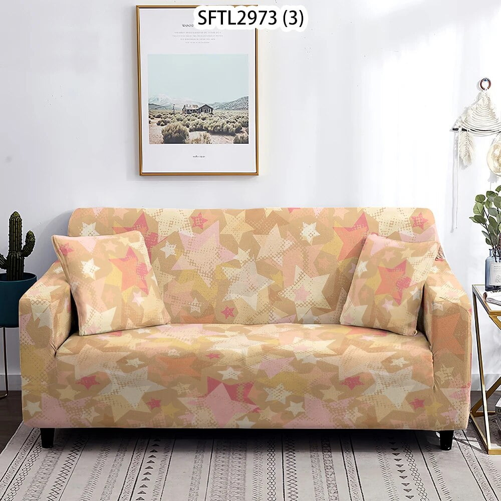Star Pattern Sofa Seat Cover Slip-Resistant Strech Cover L-Shape Couch ...