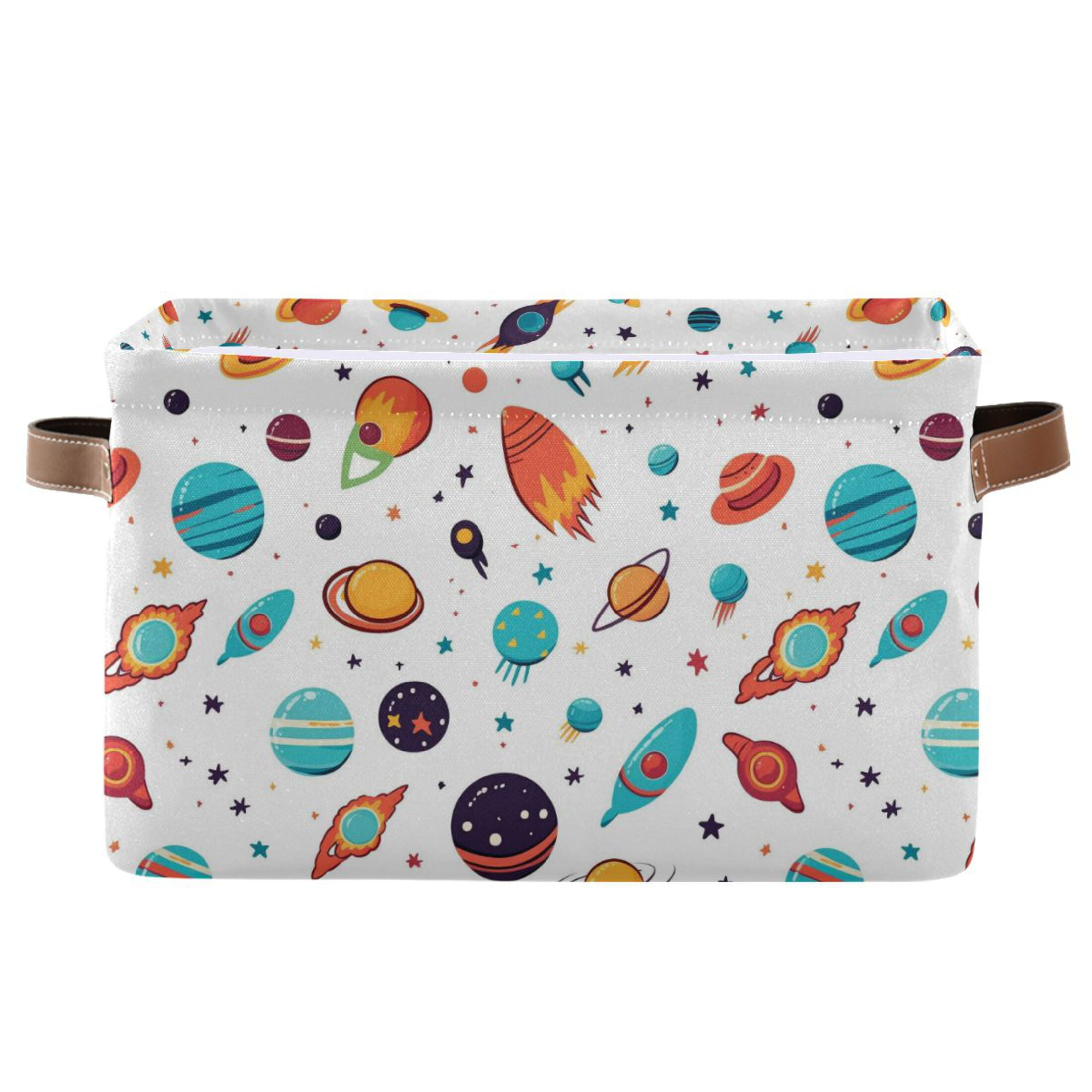 Star Planet Rocket Storage Bins with Handle Fabric Organizer Basket ...
