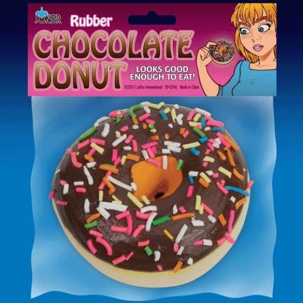 Star Power Rubber Chocolate Donut with Sprinkles Prank, Brown, 3.25 ...