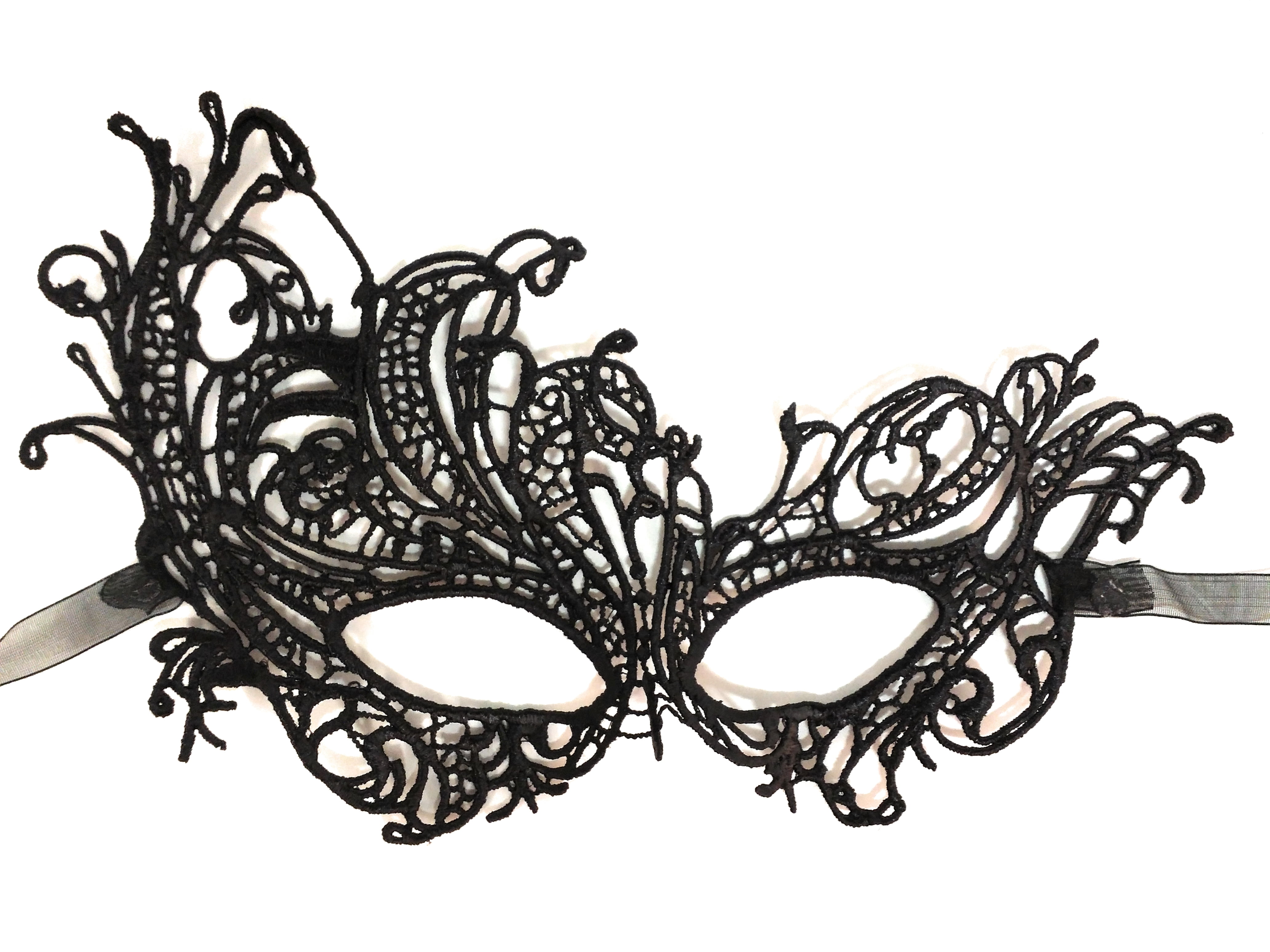 Star Power Sultry Venetian Lace Eye Embroidery Half Mask, Black, One ...