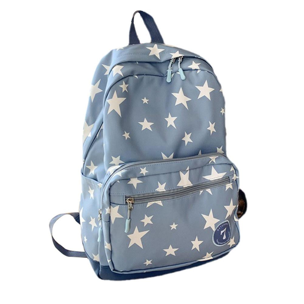 Star Printed Backpack Bookbag Student School Casual Fashion Nylon ...