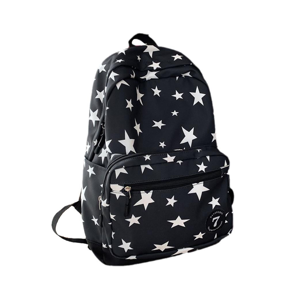 Star Printed Backpack Bookbag Student School Casual Fashion Nylon ...