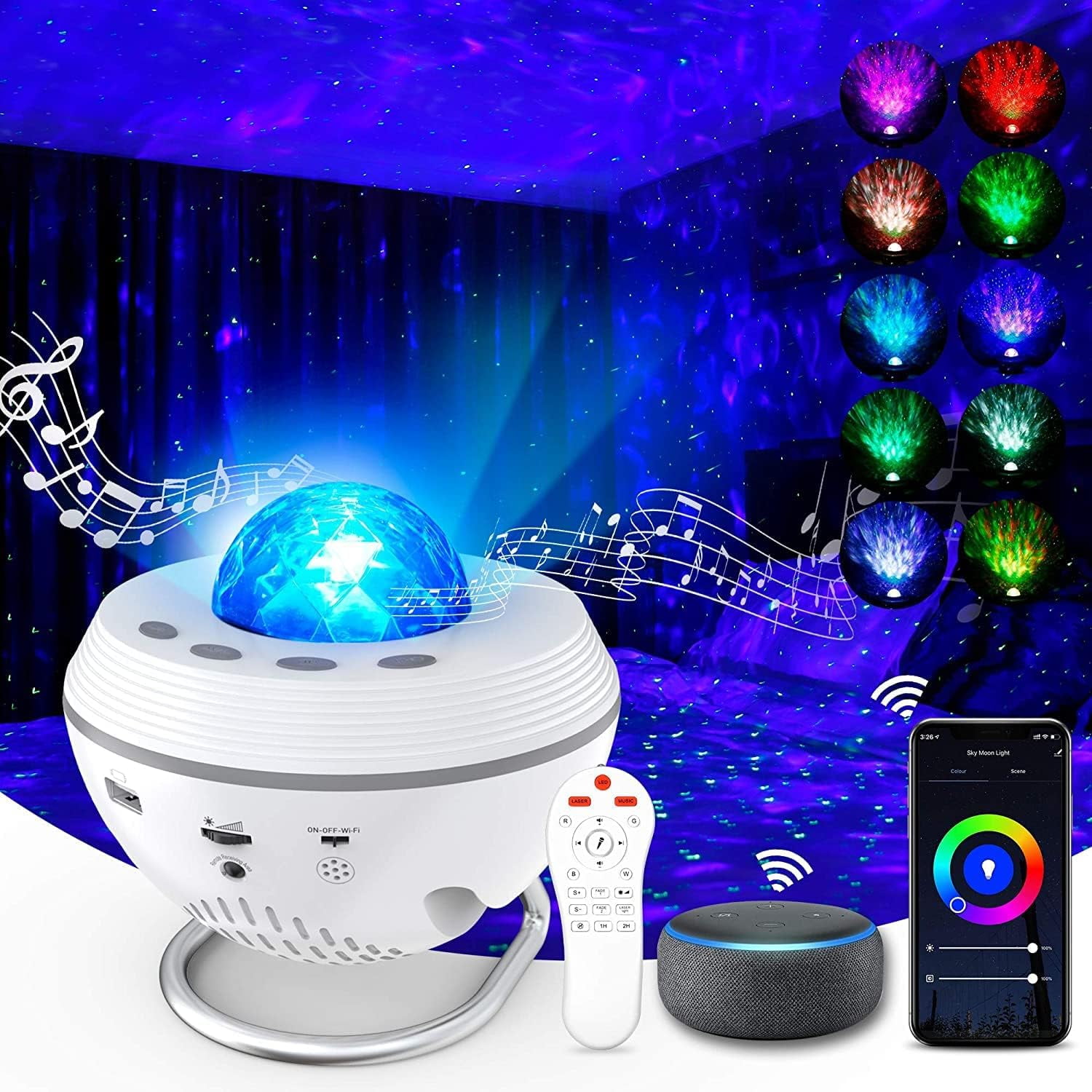 Star Projector,Galaxy Projector Smart Night Light,Ocean Wave Projector ...