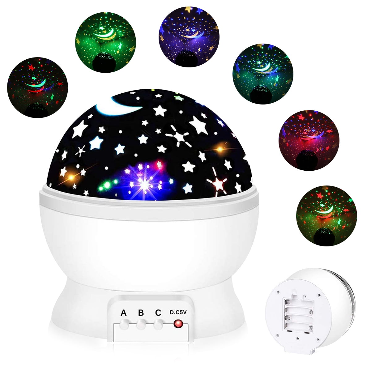 Star Projector Lamp, 360° Rotating Cosmos, Romantic Starry Sky, Kid ...