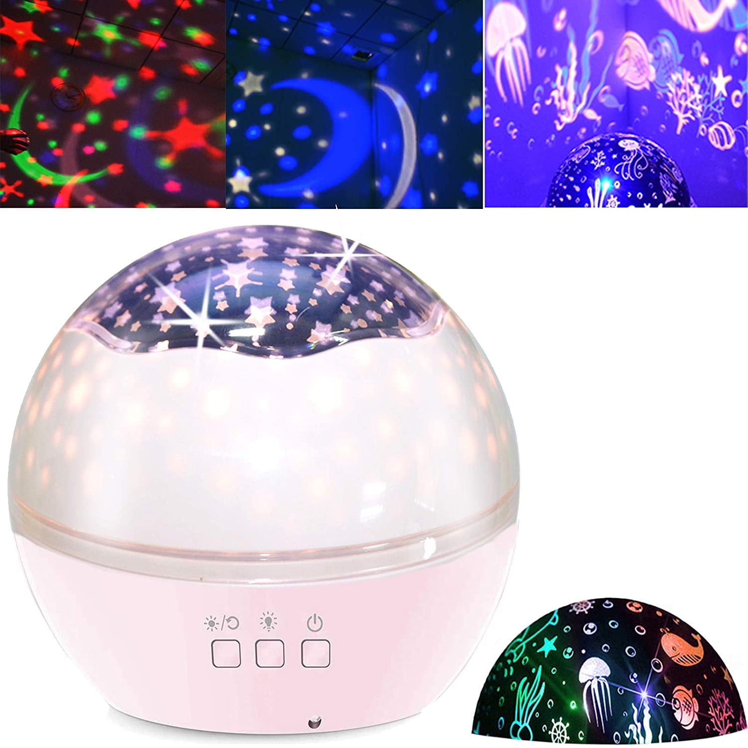 Star Projector Night Light for Kids Baby Projection Lamp 360 Degree ...