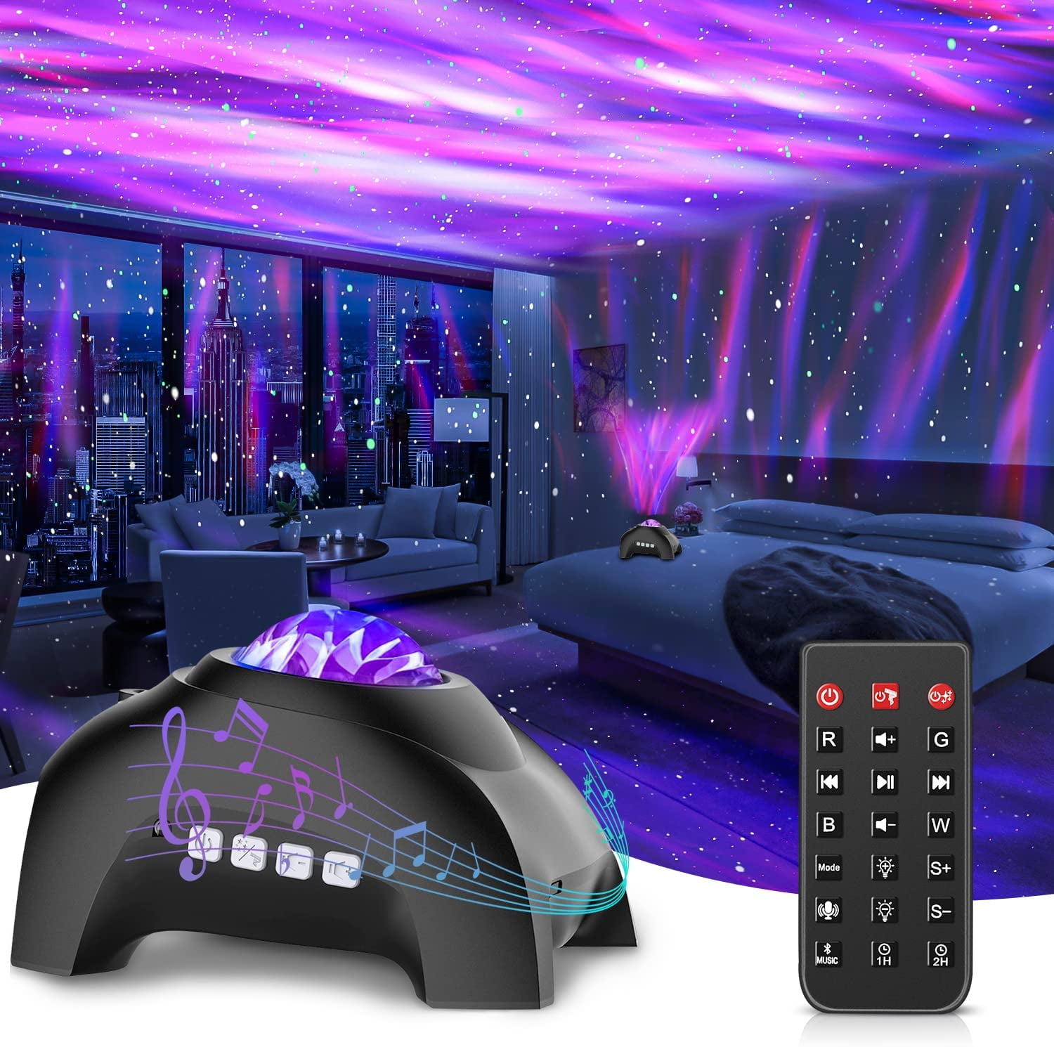 Star Projector, Northern Galaxy Aurora Lights Projector with 33 Light ...