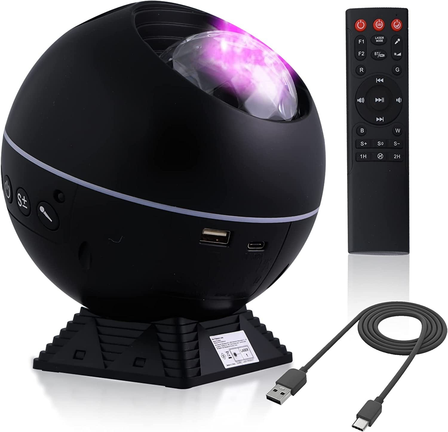 Rossetta Star & Nebula Projector with Bluetooth Speaker, White Noise ...