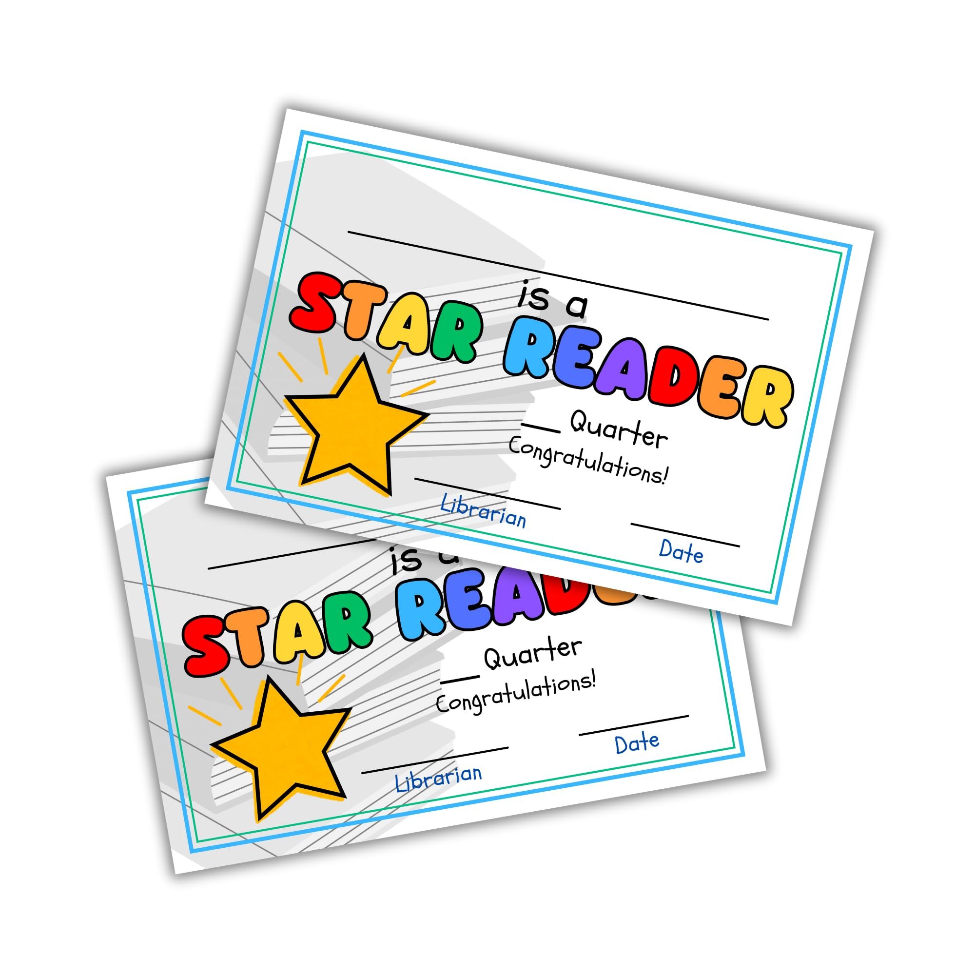Star Reader Award Certificate Postcard 30 pk 4x6 of Improvement Most ...