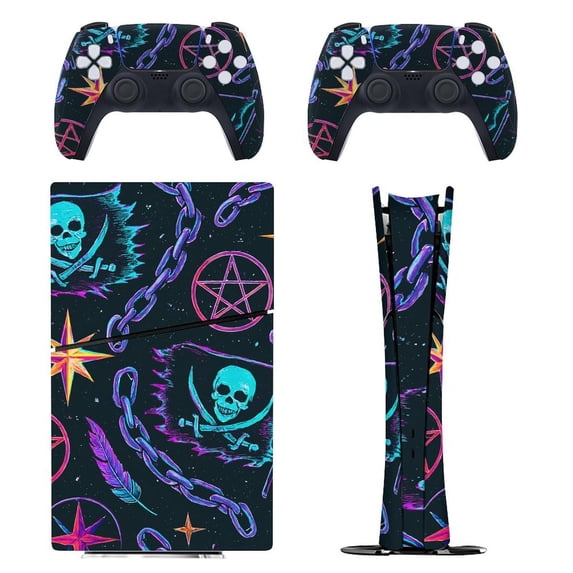 Star Rebel Neon Console Skin Bundle for PS5 Pro Slim Disc & Digital ...