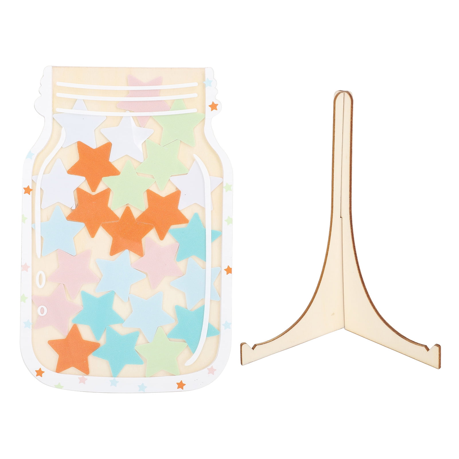 Star Reward Jar for Students Wooden Acrylic Bulletin Board Positive ...