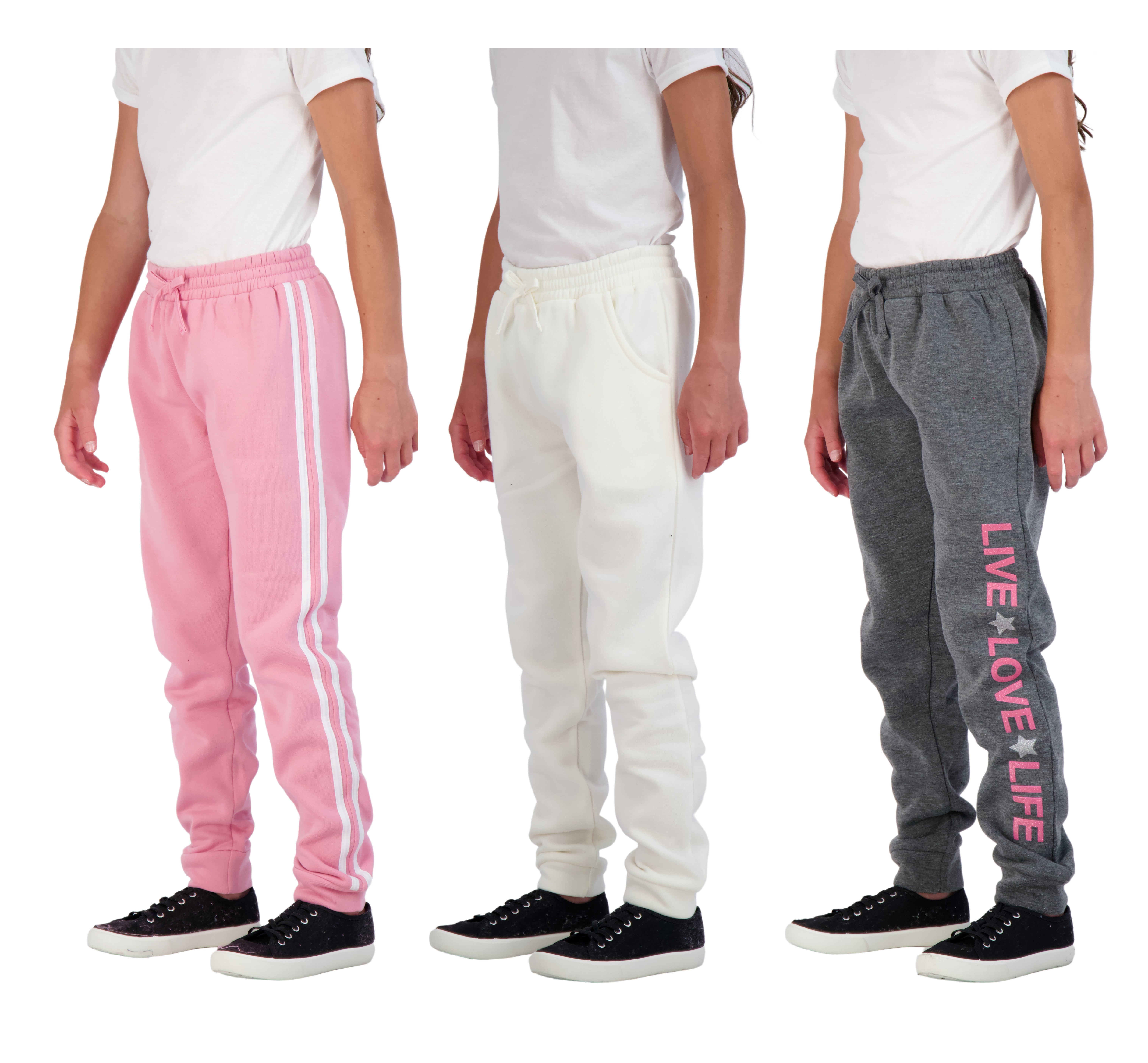 Star Ride Girls 3 Pack Jogger Sweatpants Size 5-16 - Walmart.com