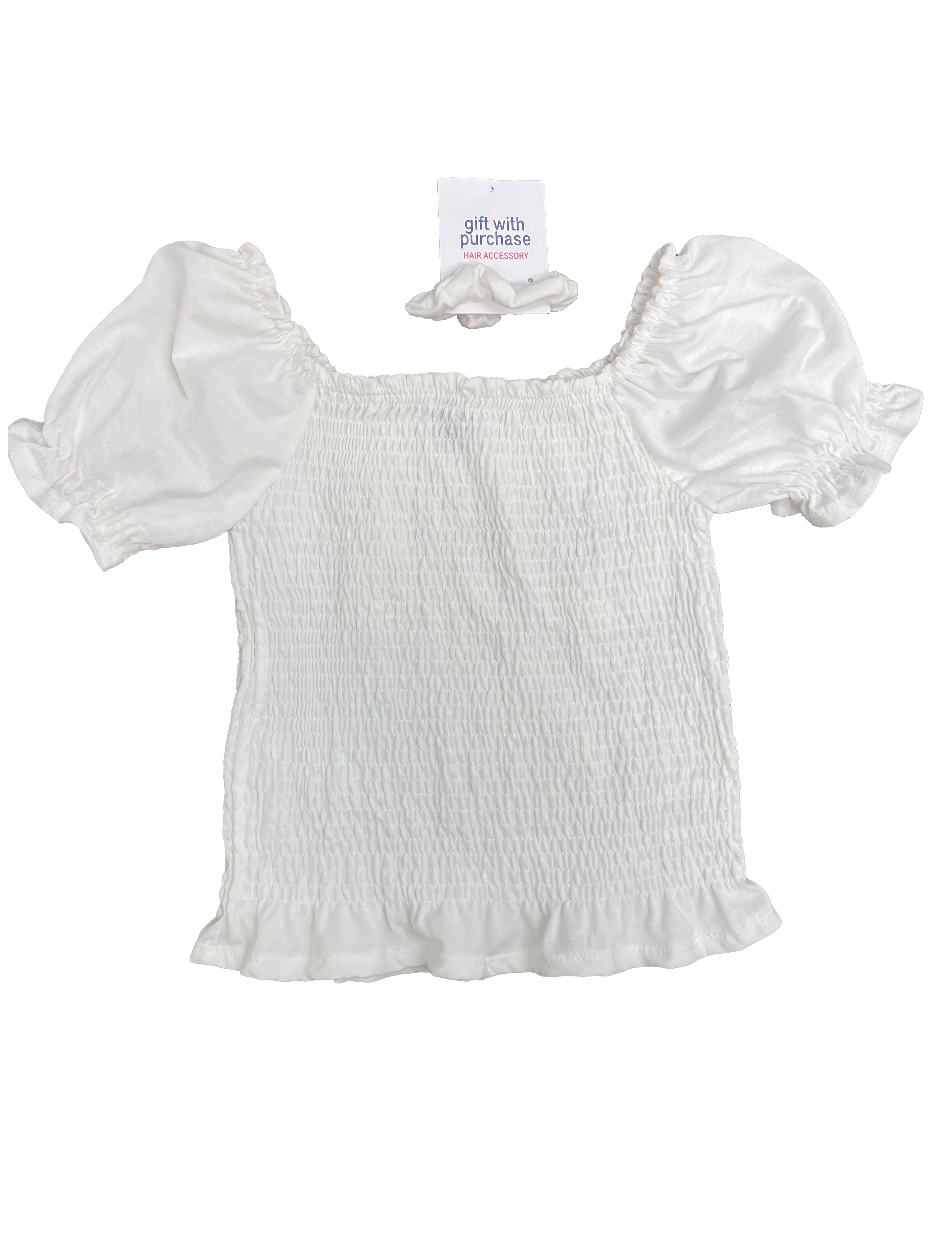 Star Ride Girls Smocked Top with Scrunchie, Sizes 4-16 - Walmart.com
