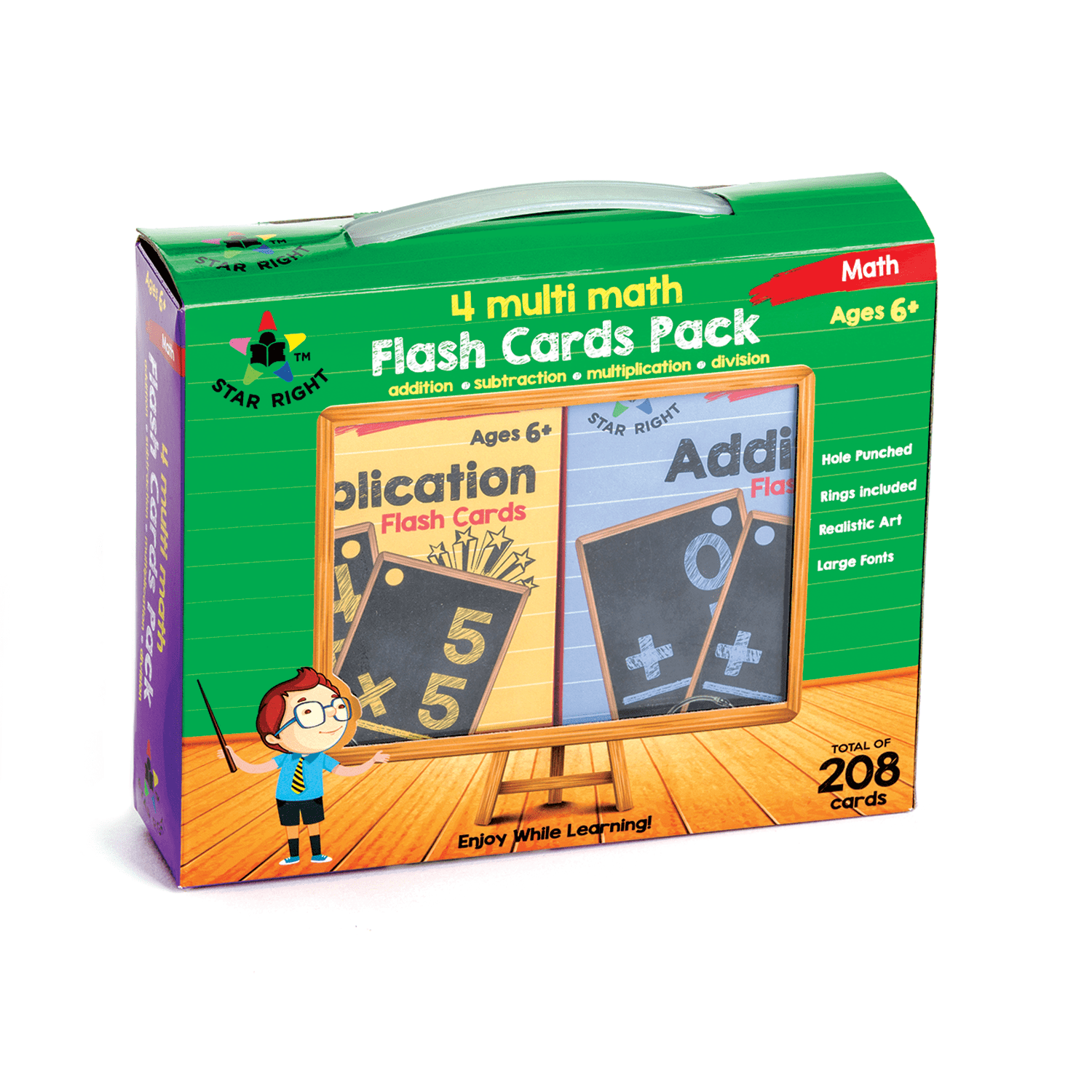 Star Right Flash Cards, Set of 4 - Numbers, Alphabets, First Words ...