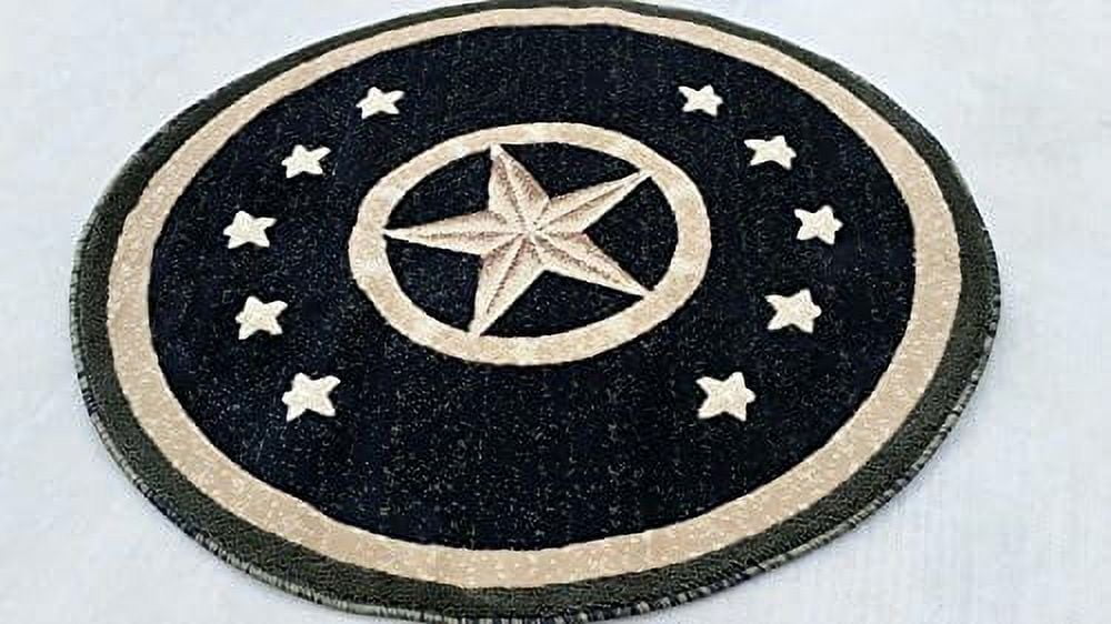 Star Round Area Rug Black& Green Design #5457 (4Ft.X4ft. Round ...
