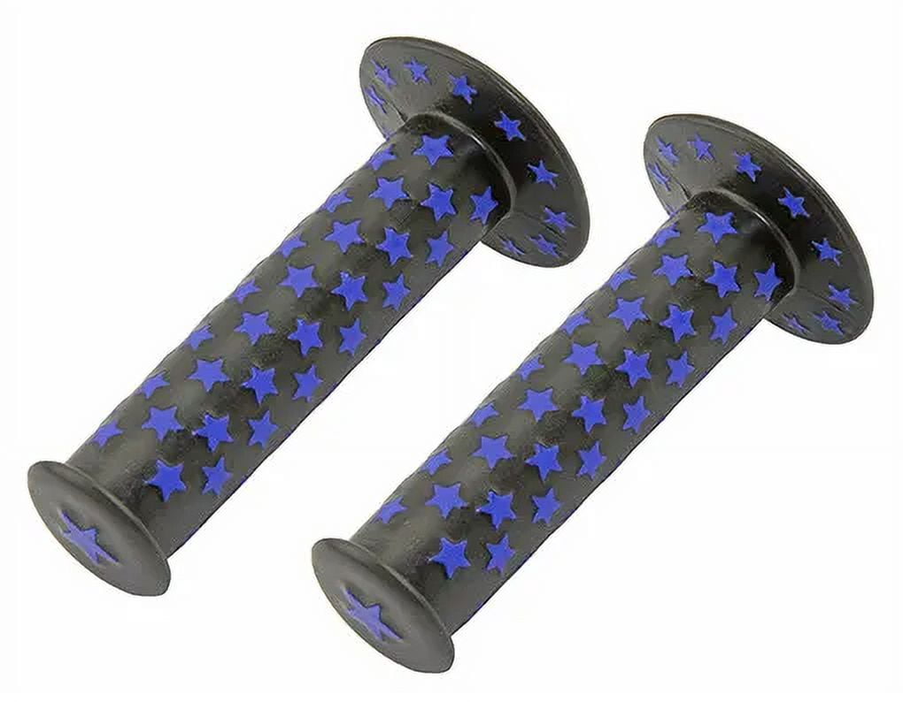 Star Rubber Handlebar Grips Mountain Fixie Track BMX Bike Bicycle Black ...