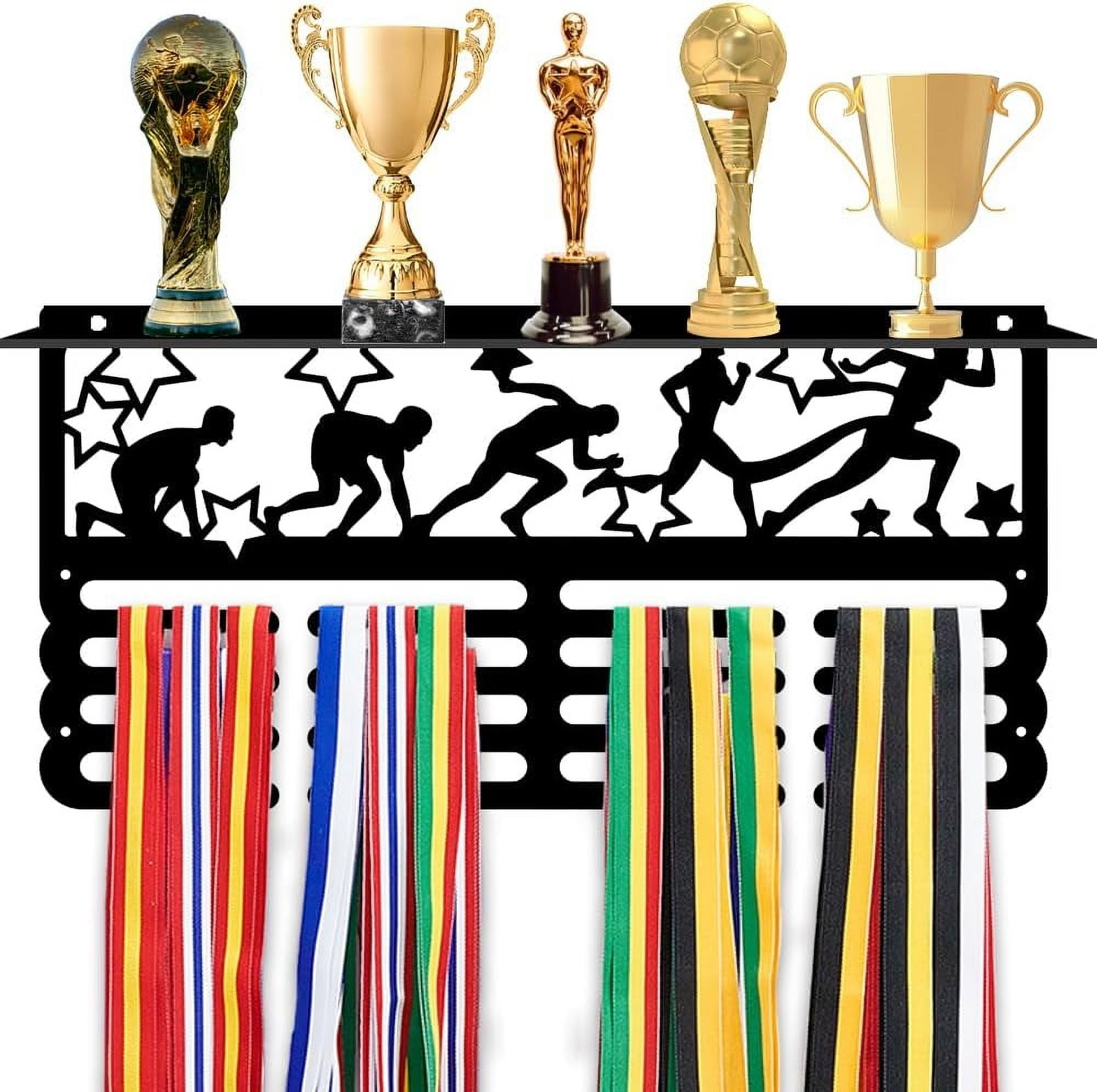 Star Running Trophy and Medal Display Shelf Medal Hanger Holder Sports ...