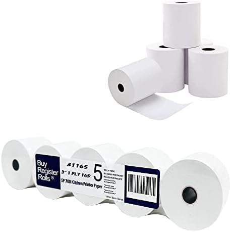 Star SP700 Kitchen Printer Paper (5 Rolls) 3" x 165' 1-Ply Bond Receipt ...