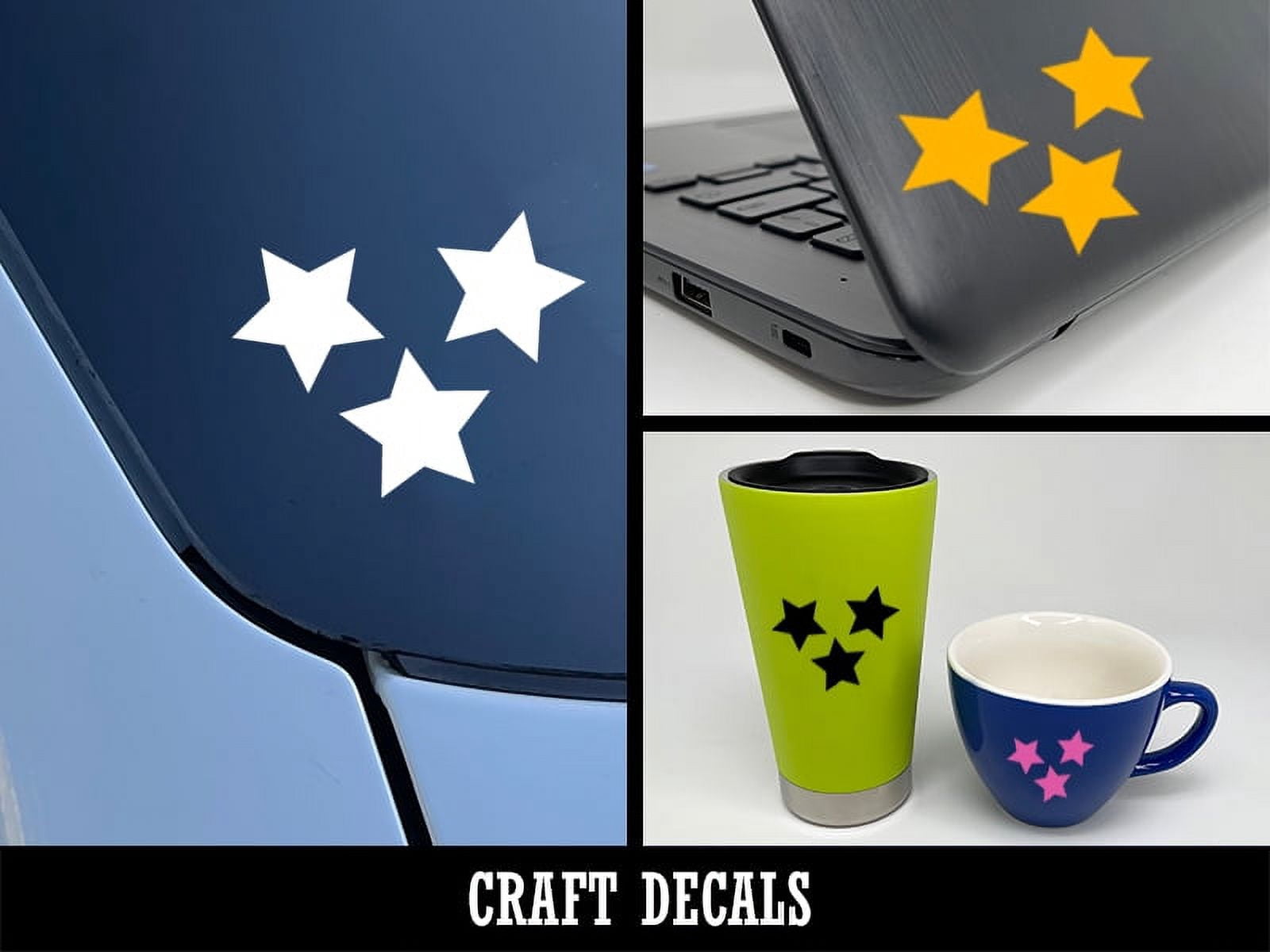 Star Scatter Craft Vinyl Indoor Outdoor Decal Sticker - White - 3 Inch ...