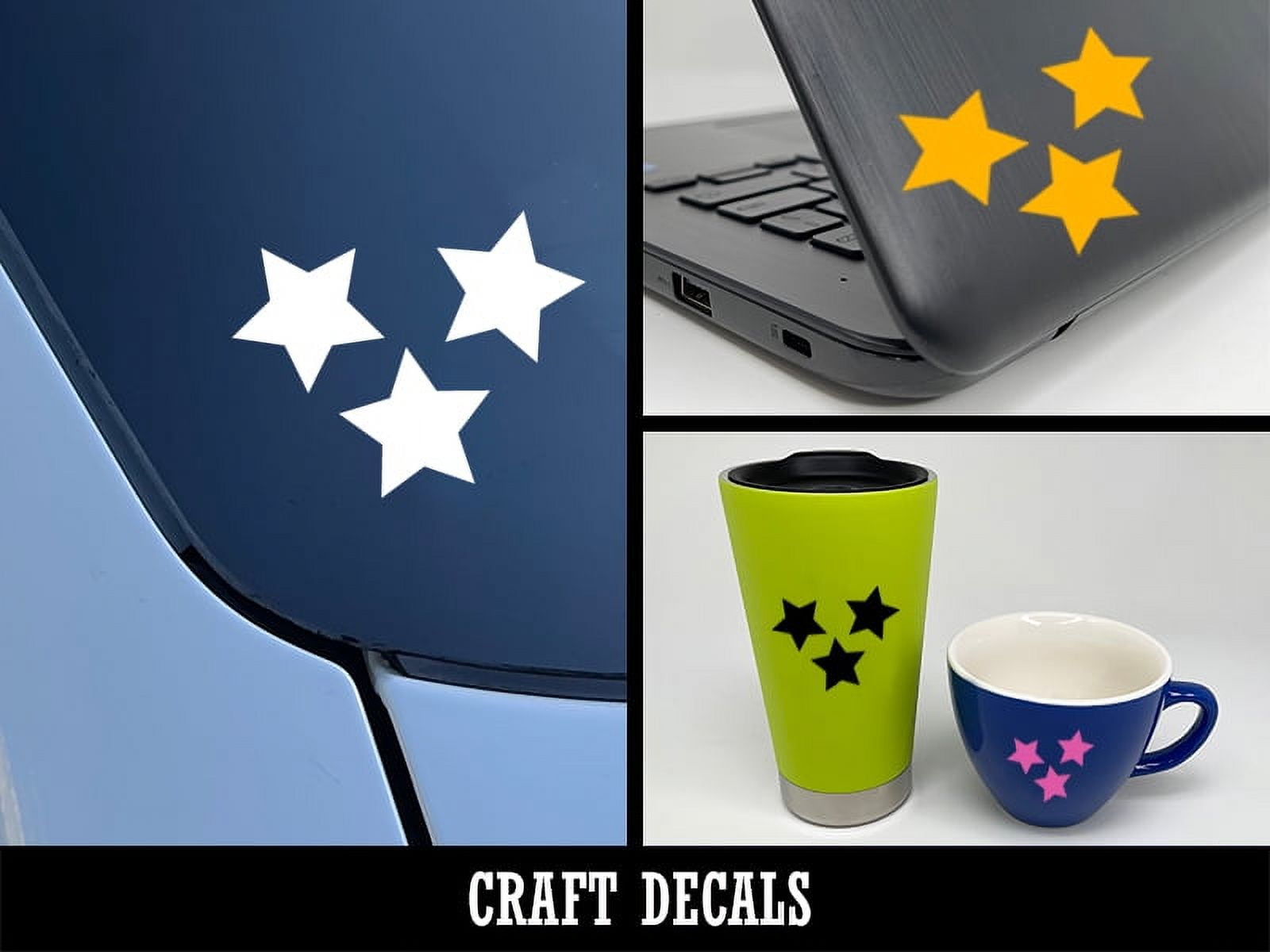 Star Scatter Craft Vinyl Indoor Outdoor Decal Sticker - White - 4 Inch ...