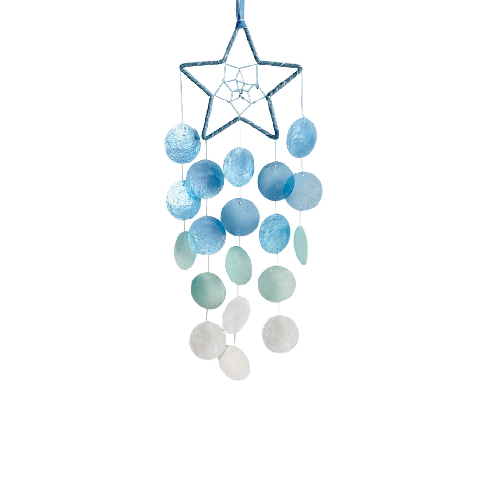 Star and Seashell Wind Chime Dreamcatcher, Handwoven Decorative Mobile ...