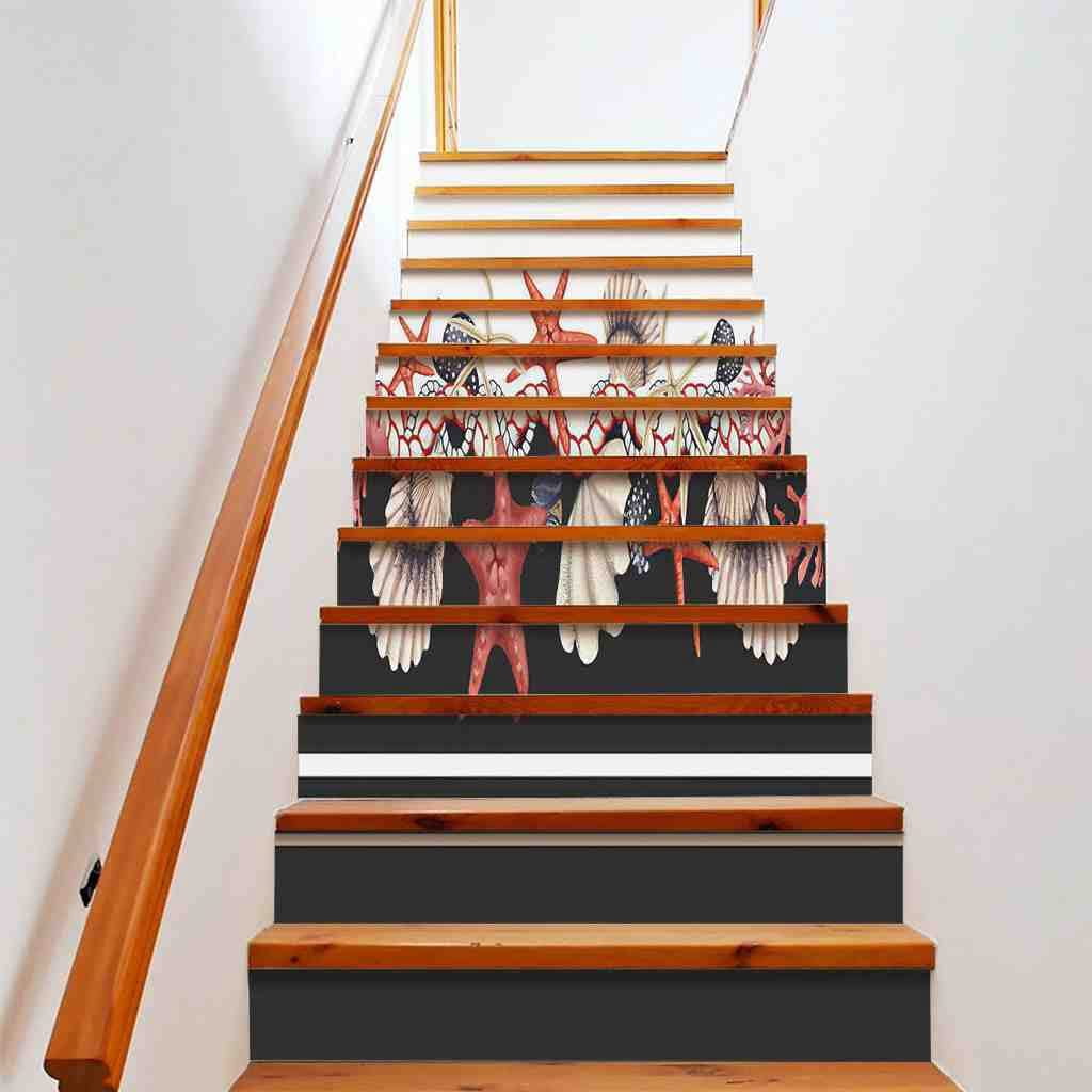 Star Seaside Stair Stickers Ocean Animal Staircase Riser Decals Sea ...