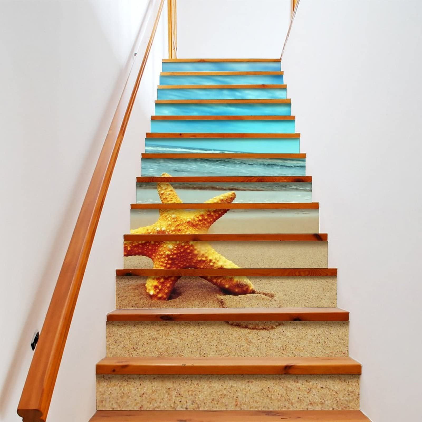 Star Seaside Stair Stickers Ocean Animal Staircase Riser Decals Sea ...