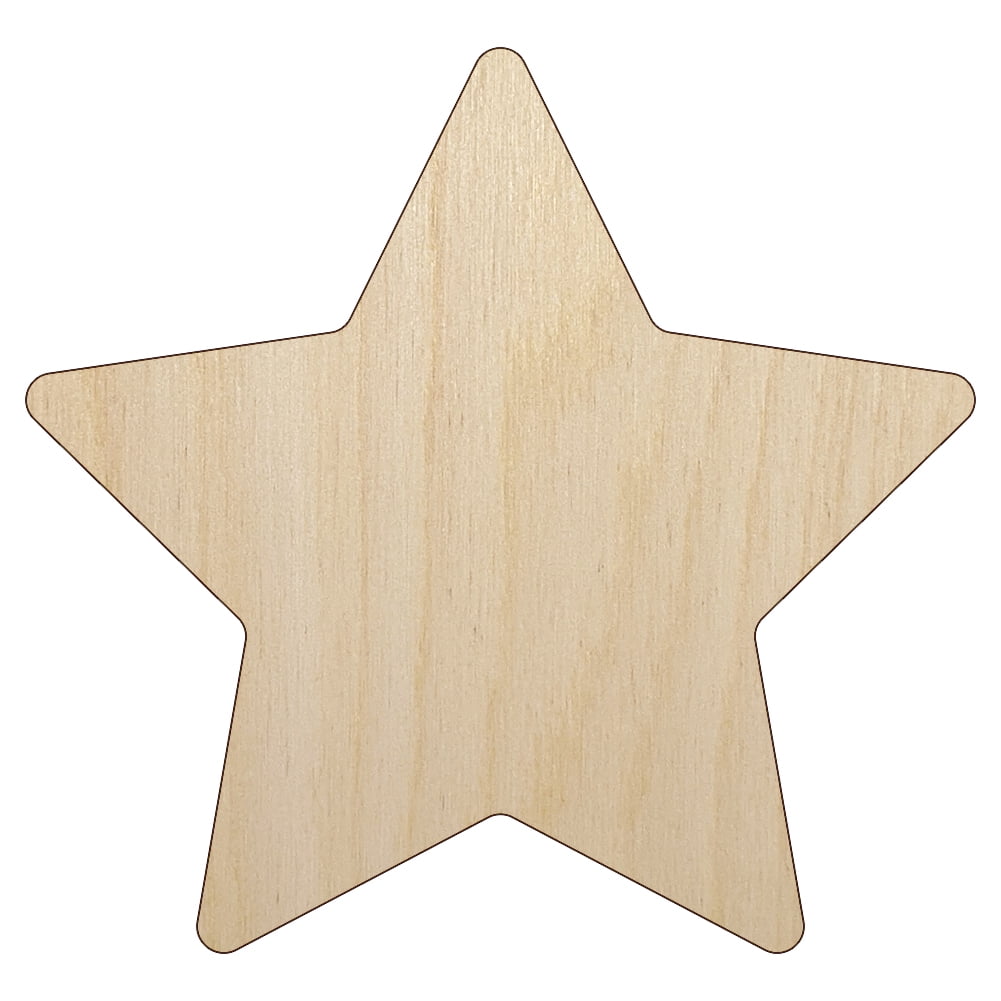 Star Shape Excellent Wood Shape Unfinished Piece Cutout Craft DIY ...