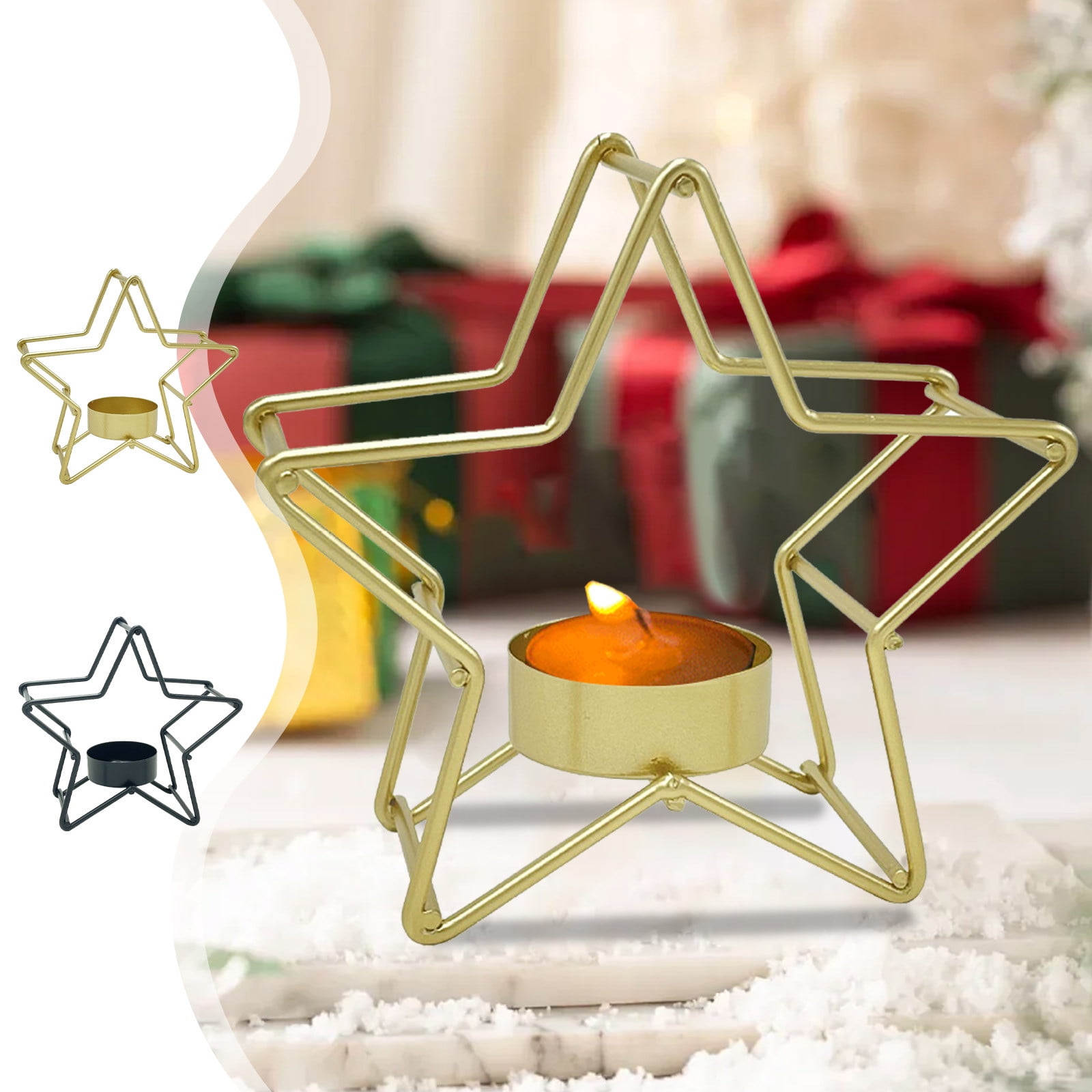 Star Shape Iron Candle Holders,Holiday Party Table Decoration,Rustic ...
